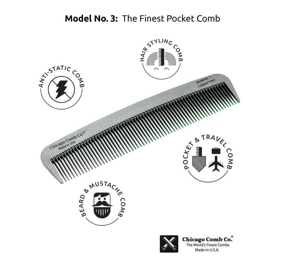 Chicago Comb Co. Model No. 3 Carbon Fiber Comb – Rust & Refined