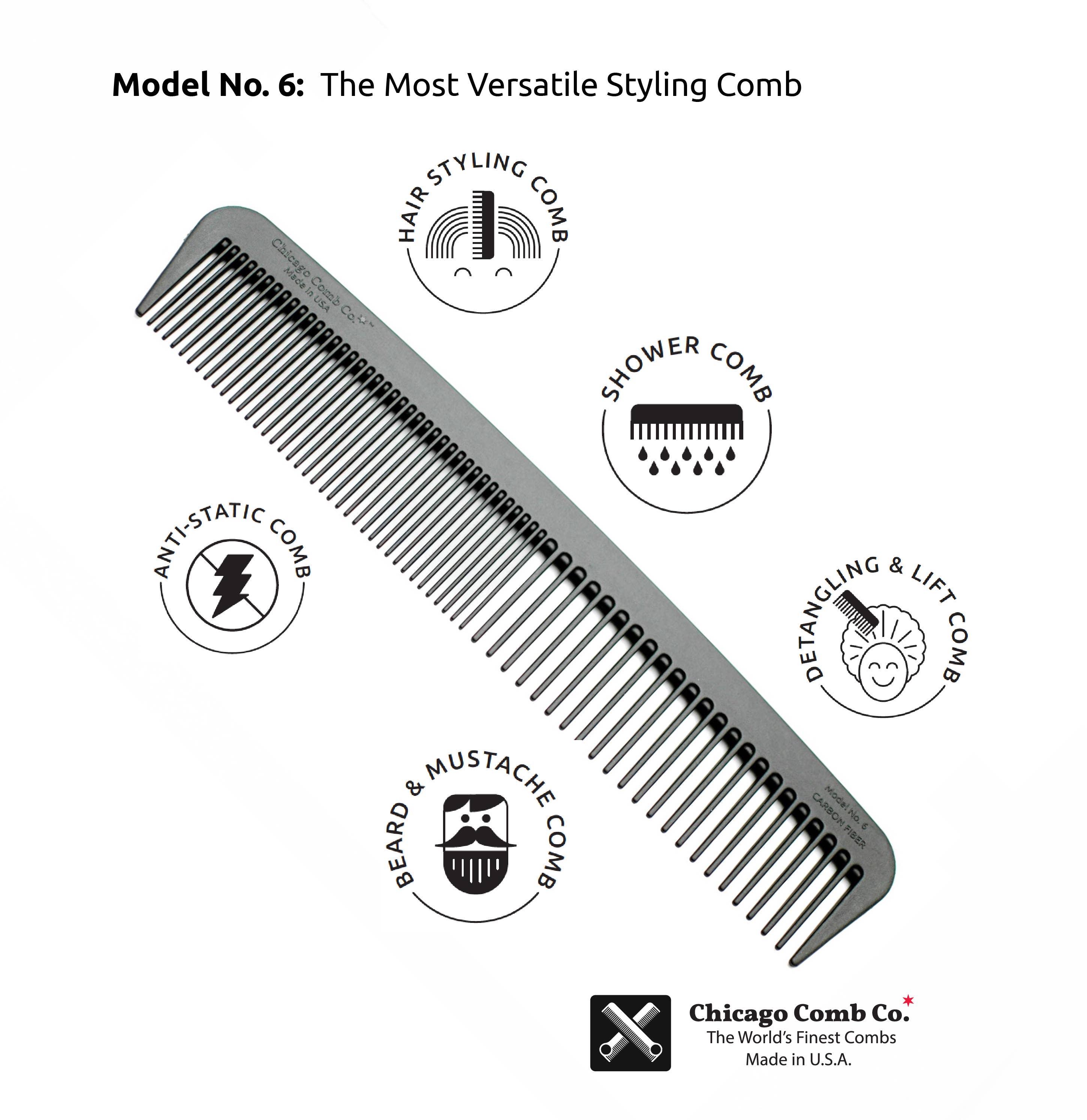Chicago Comb Co. Model No. 6 Carbon Fiber Comb – Rust & Refined